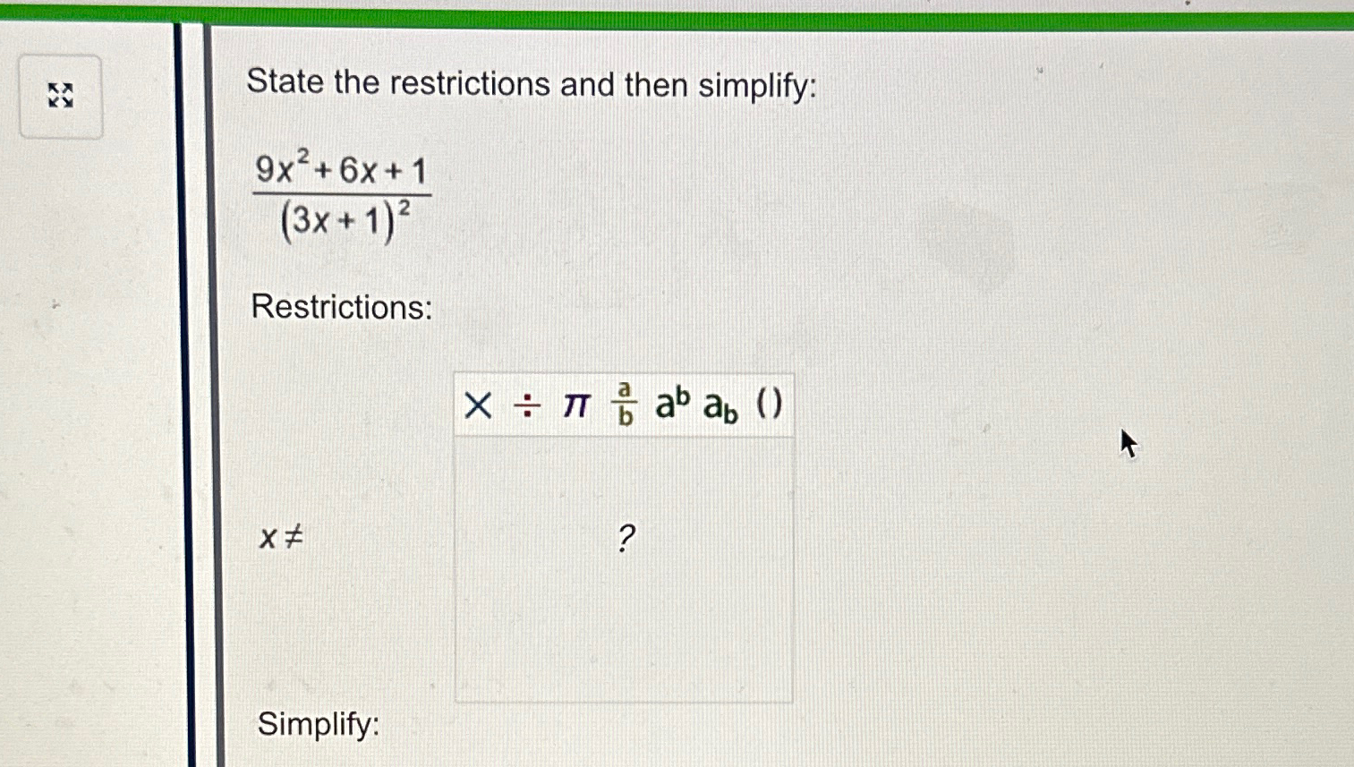 Solved KKState the restrictions and then | Chegg.com