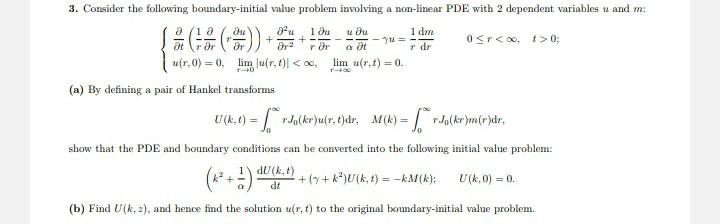Solved {∂t∂(r1∂r∂(r∂r∂u))+∂r2∂2u+r1∂r∂u−αu∂t∂u−γu=r1 | Chegg.com