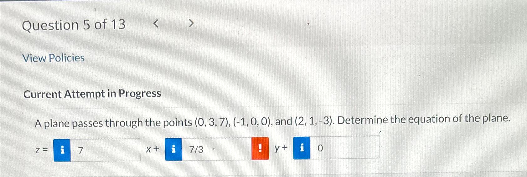 Question 5 ﻿of 13View PoliciesCurrent Attempt in | Chegg.com