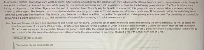 Solved In American football, touchdowns are worth 6 points. | Chegg.com