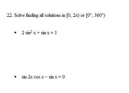 Solved Solve finding all solutions in [0,2π) ﻿or | Chegg.com