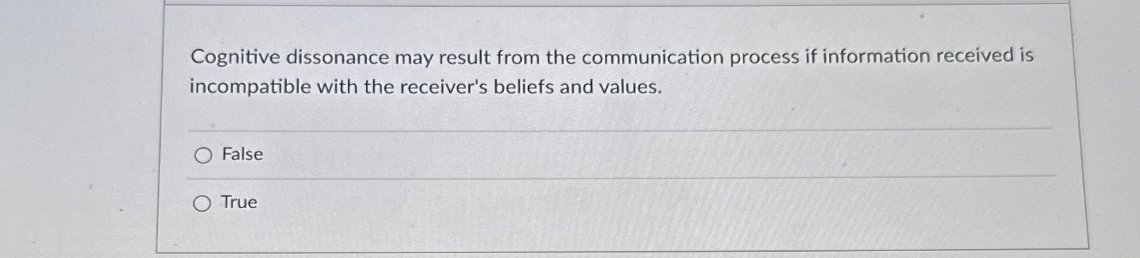Solved Cognitive dissonance may result from the | Chegg.com