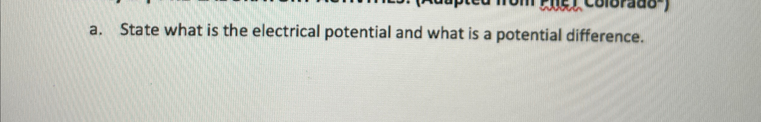 Solved a. ﻿State what is the electrical potential and what | Chegg.com