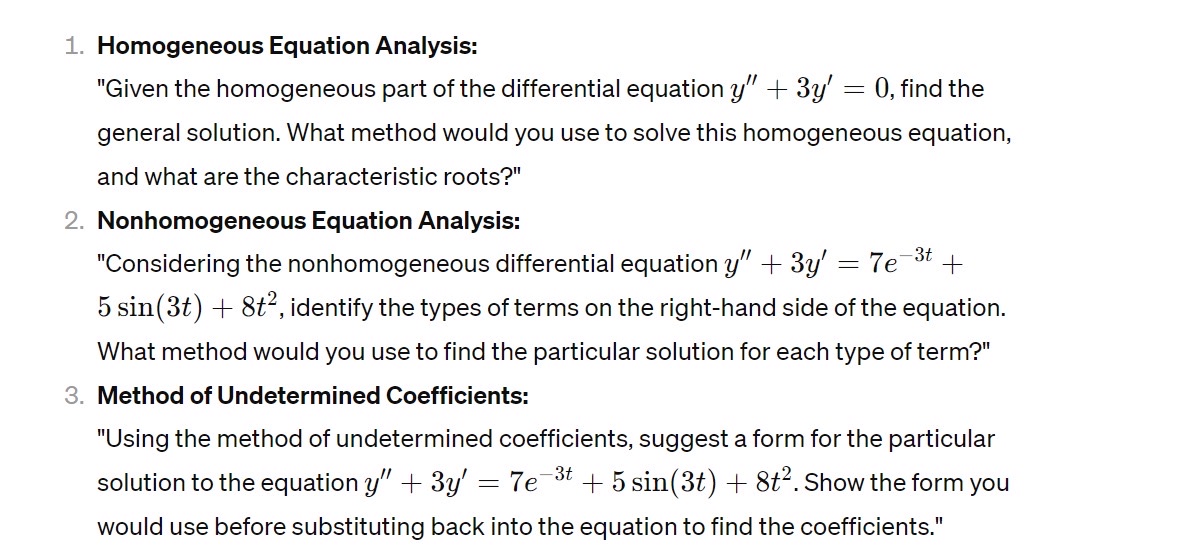 Solved Homogeneous Equation Analysis:"Given the homogeneous | Chegg.com