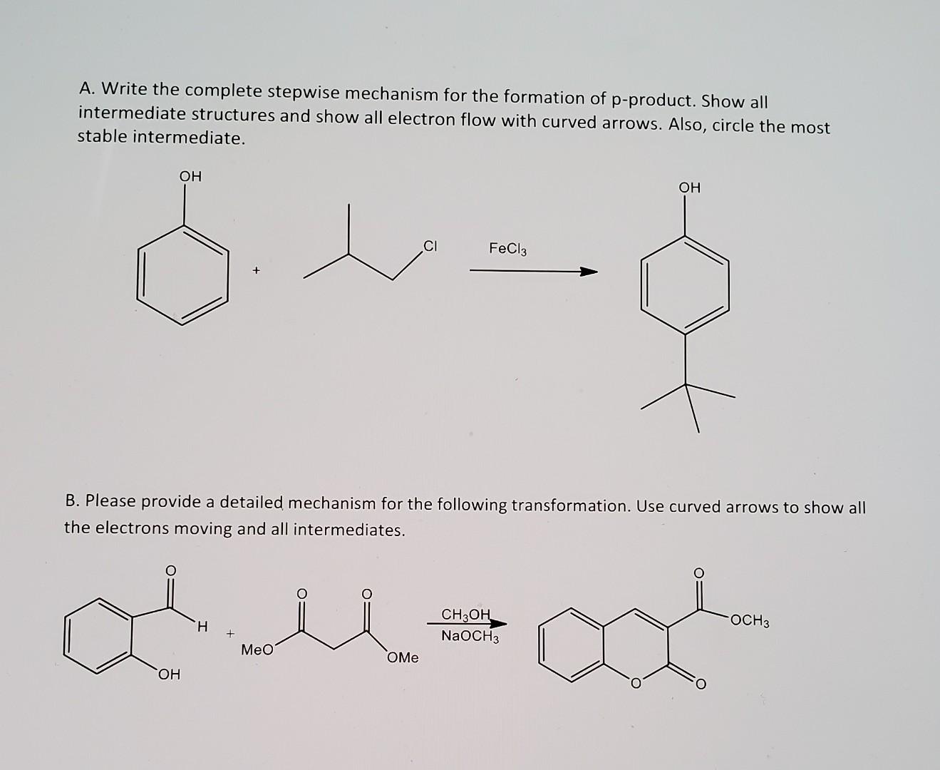 Solved A. Write the complete stepwise mechanism for the | Chegg.com