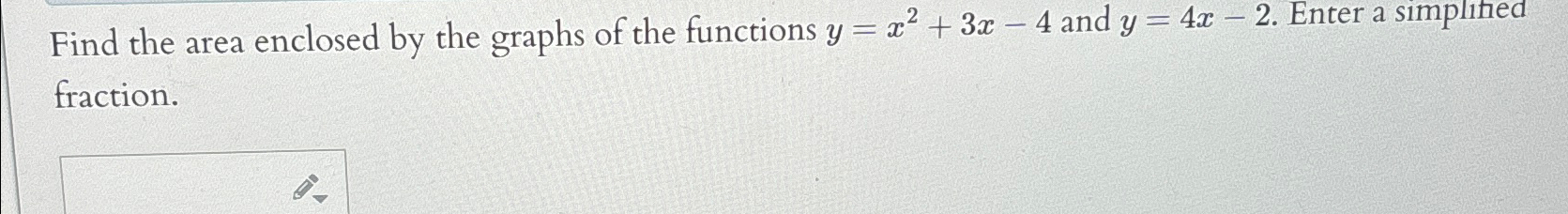 Solved Find the area enclosed by the graphs of the functions | Chegg.com