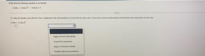 Solved Vuity that the following equation is an Qix 2014 CD | Chegg.com
