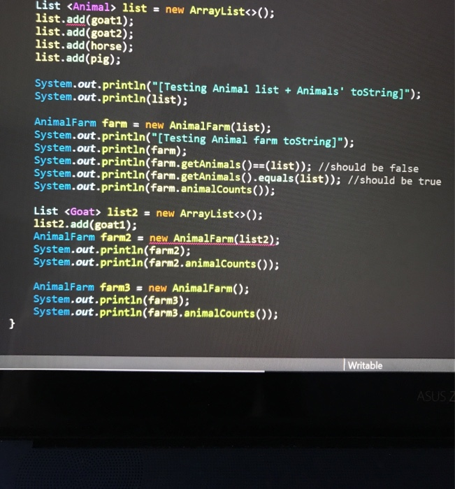 Solved The following classes are included (listed | Chegg.com