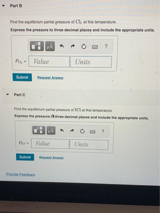 Solved Consider the following reaction: I2(g)+Cl2(g) = | Chegg.com