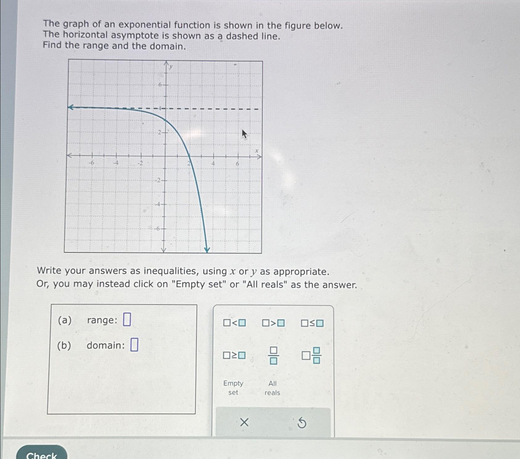 Solved The graph of an exponential function is shown in the | Chegg.com