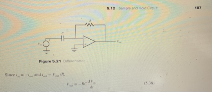 Solved The transfer functions of the differentiator op-amp | Chegg.com