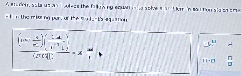 Solved A student sets up and solves the following equation | Chegg.com