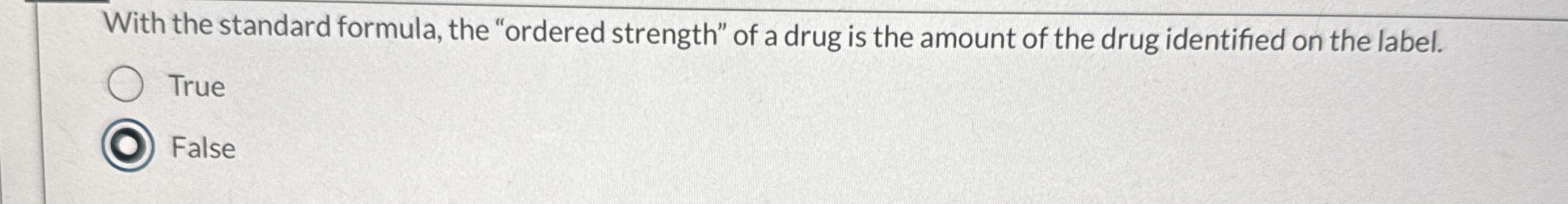With the standard formula, the "ordered strength" of | Chegg.com