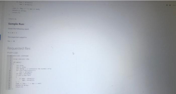 Solved Sample Run: Requested files main.cpp arrar return | Chegg.com