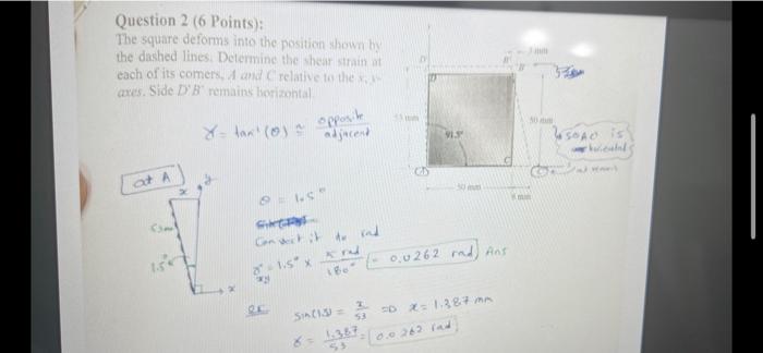 Solved Question 2 (6 Points): The square deforms thito lic | Chegg.com
