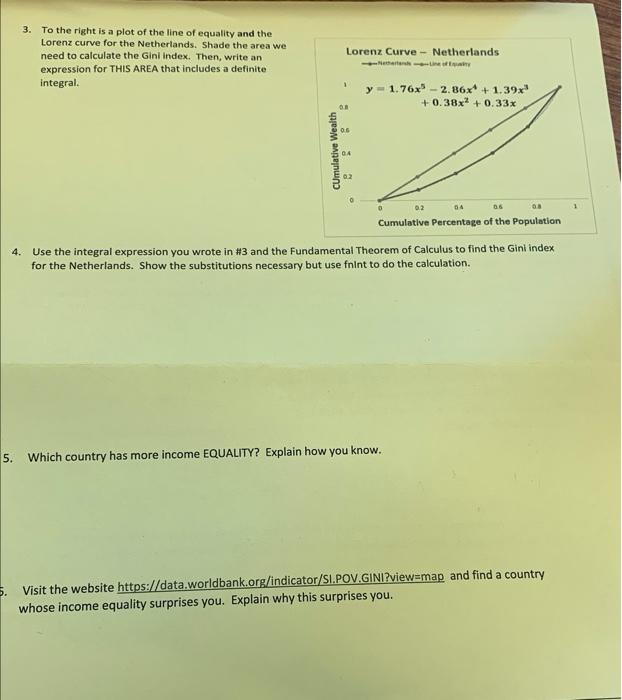 Solved 3. To the right is a plot of the line of equality and | Chegg.com