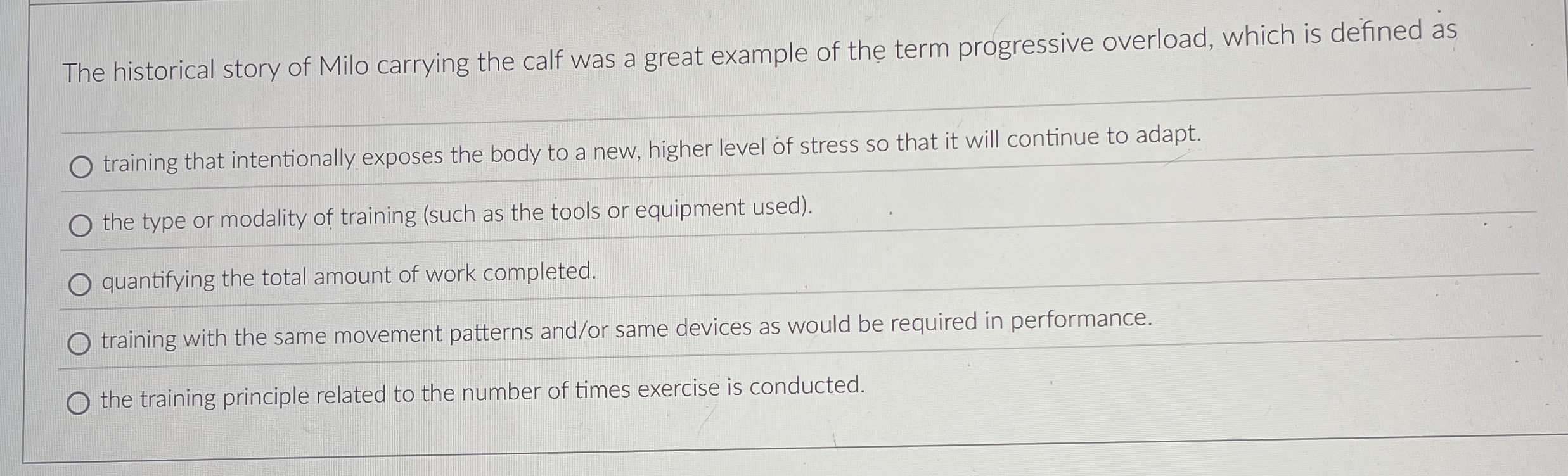 Solved The historical story of Milo carrying the calf was a | Chegg.com