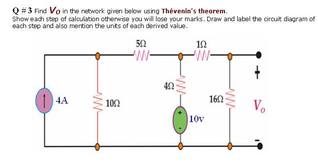 Solved Find Vo in the network given below using Thevenin's | Chegg.com