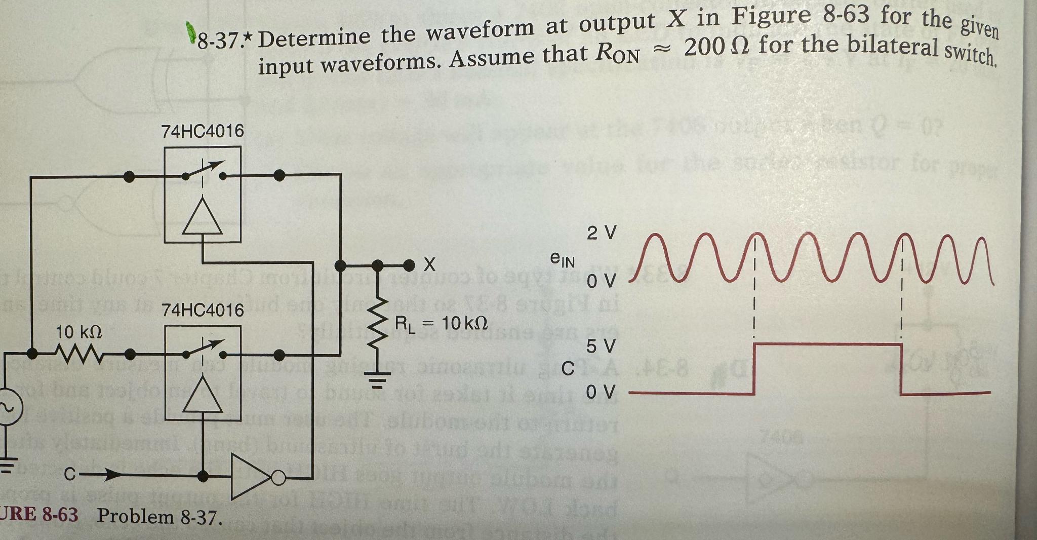 Solved 8-37.^ ﻿Determine the waveform at output x ﻿in Figure | Chegg.com