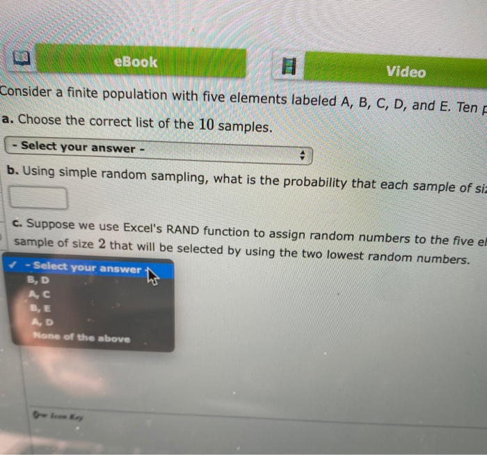 Solved Question eBook Video Consider a finite population | Chegg.com
