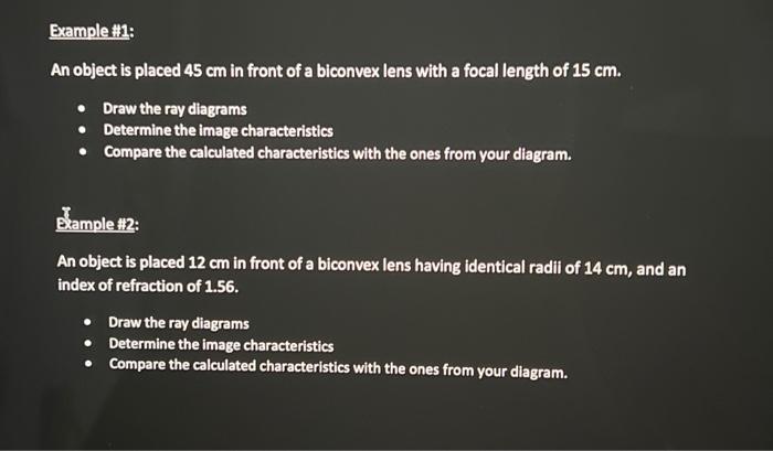 Solved Example \#1: An object is placed 45 cm in front of a | Chegg.com