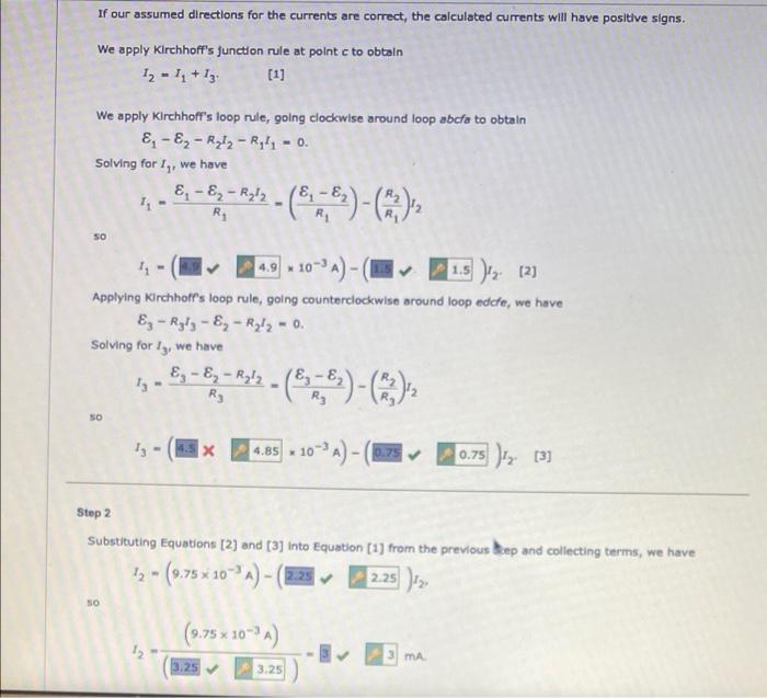 Solved Tutorial Exercise Using Kirchhoff's rules, find the | Chegg.com