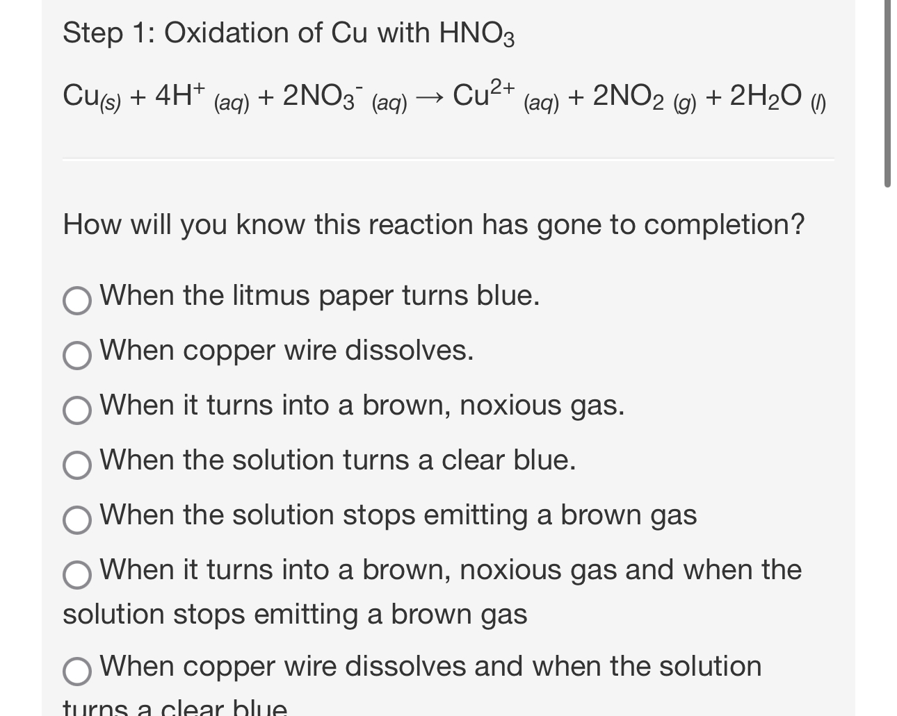 Solved Step 1: Oxidation of Cu with | Chegg.com