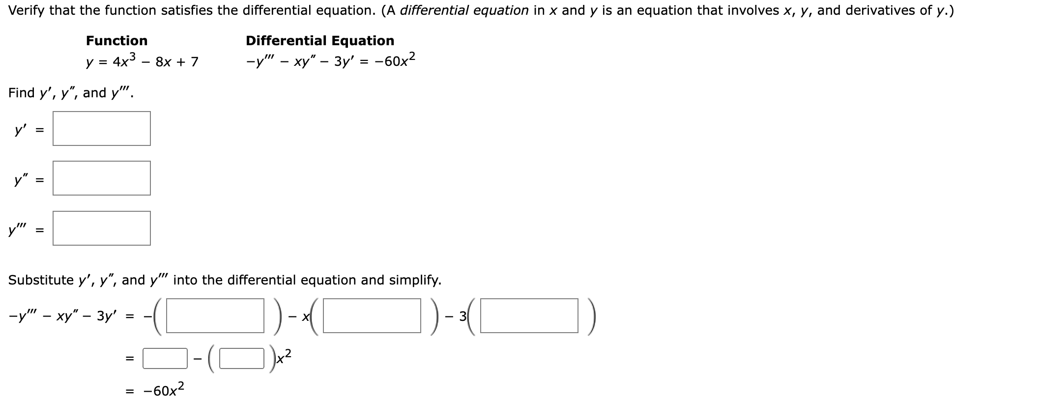 Solved Verify that the function satisfies the differential | Chegg.com