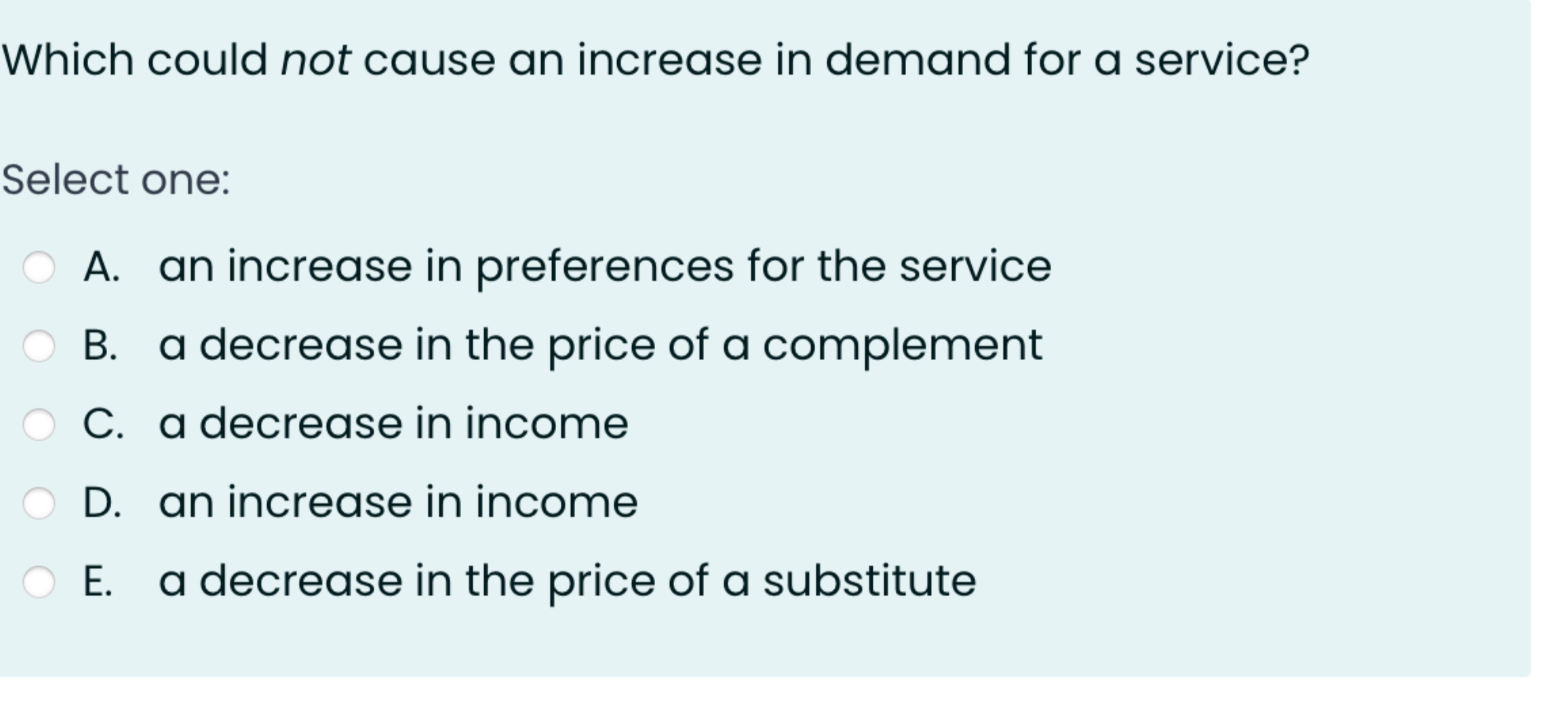 Solved Which could not cause an increase in demand for a | Chegg.com
