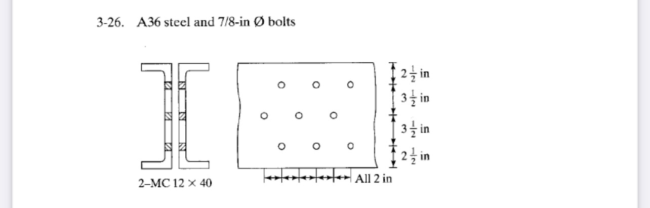 3-26. ﻿A36 ﻿steel and 7/8-in O? ﻿bolts | Chegg.com