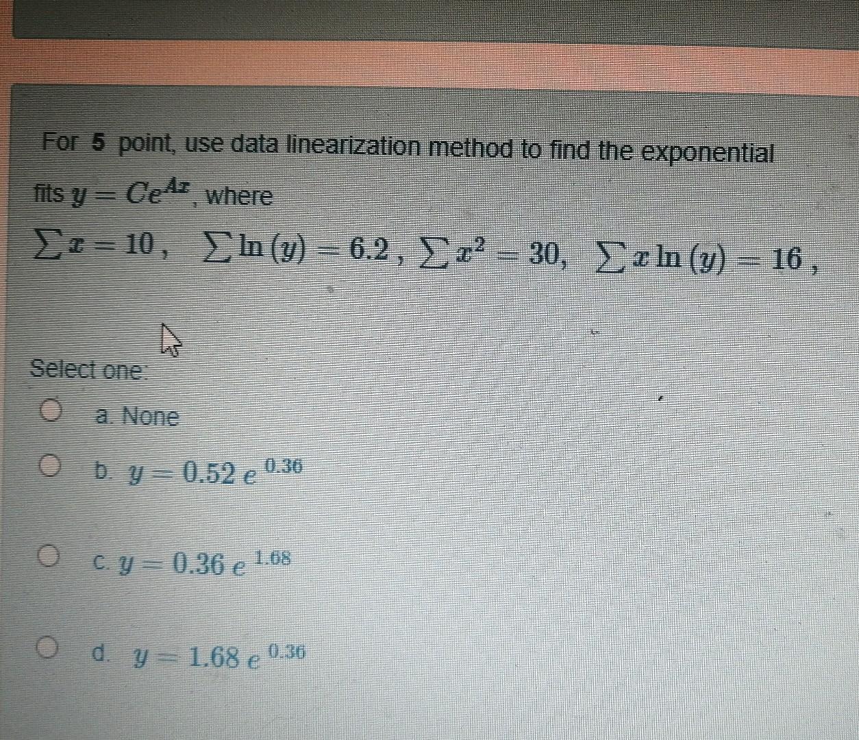 Solved For 5 point, use data linearization method to find | Chegg.com