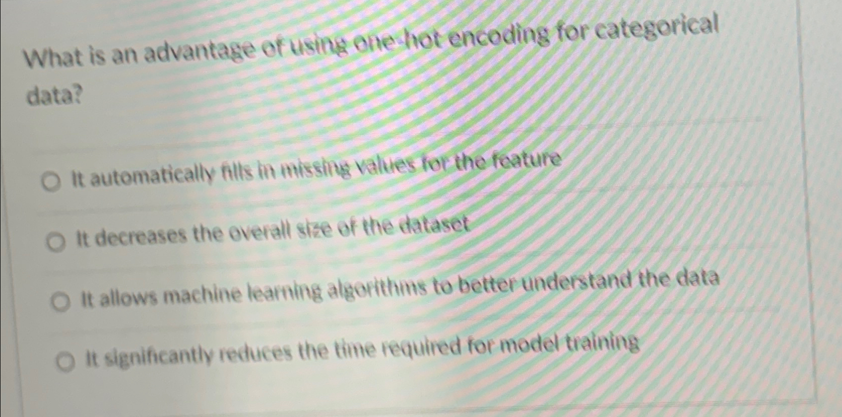 Solved What is an advantage of using one thot encoding for | Chegg.com