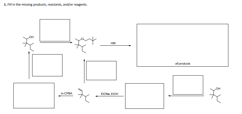 Solved Fill in the missing products, reactants, and/or | Chegg.com