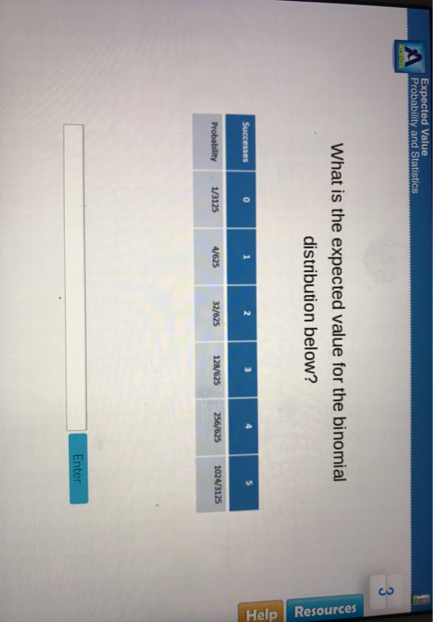 Solved Expected Value Probability and Statistics 3 What is | Chegg.com