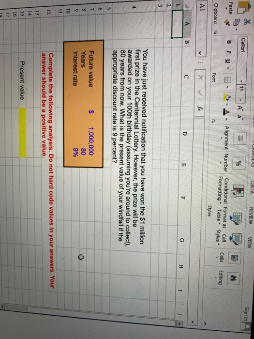 Solved TURIVIULAS DATA REVIEW VIEW Calibri Sign In 11 - AA | Chegg.com