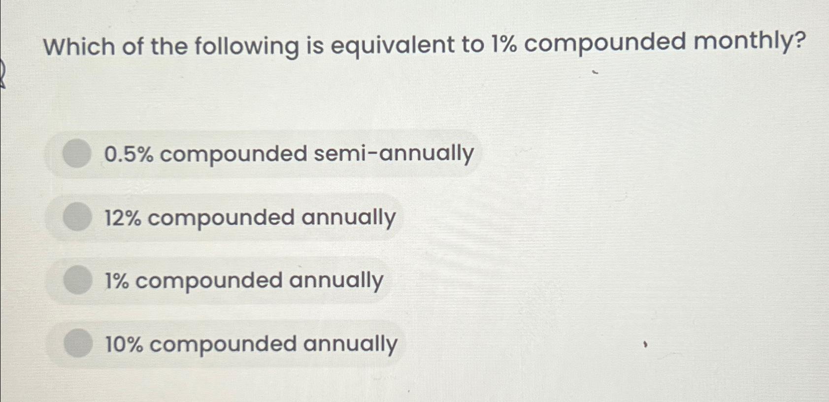 Solved Which of the following is equivalent to 1% | Chegg.com
