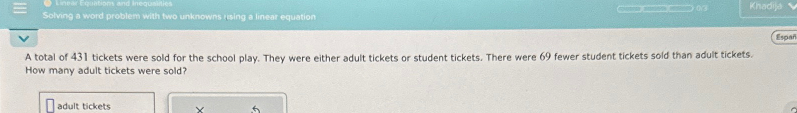 Solved Solving a word problem with two unknowns tising a | Chegg.com