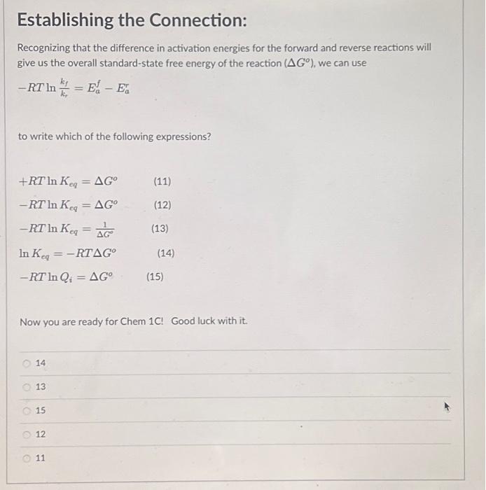 Solved Establishing the Connection: Recognizing that the | Chegg.com