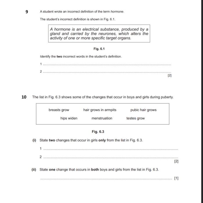 Solved 9 A student wrote an incorrect definition of the term | Chegg.com