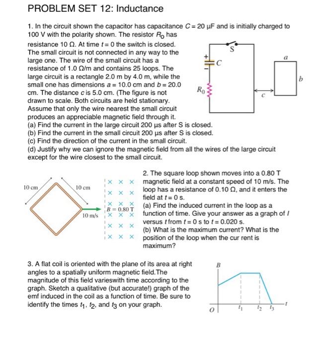 Solved 1. In the circuit shown the capacitor has capacitance | Chegg.com
