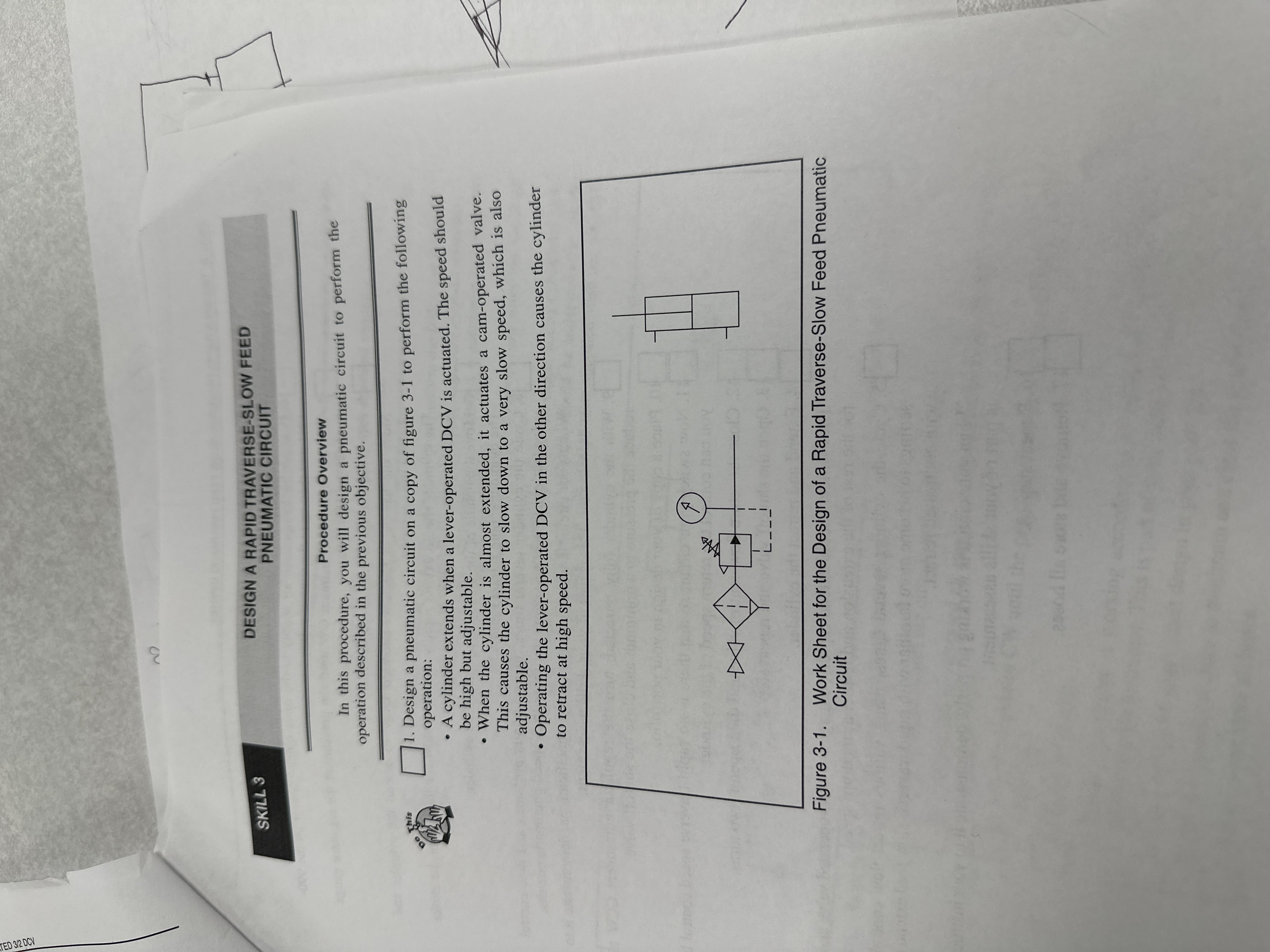 Solved SKILL 3 ﻿DESIGN A RAPID TRAVERSE-SLOW FEED PNEUMATIC | Chegg.com