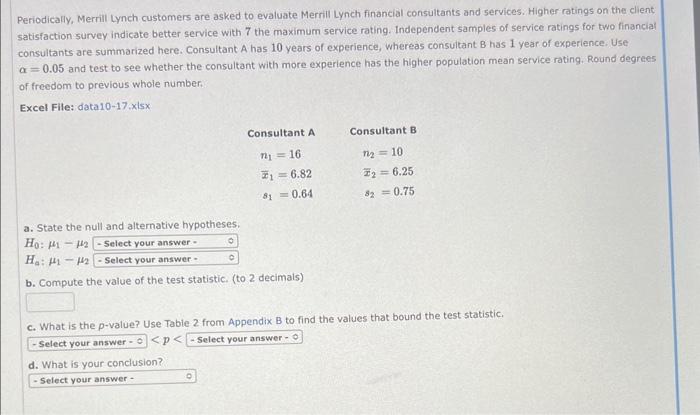 Solved Periodically, Merrill Lynch customers are asked to | Chegg.com