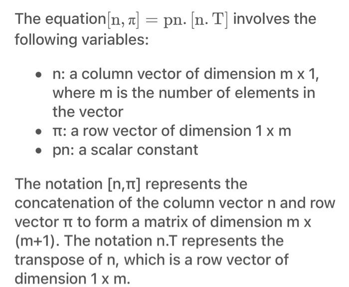 Solved The equation [n,π]= pn. [n.T] involves the following | Chegg.com