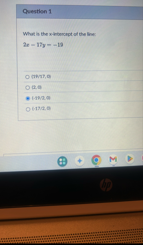 Solved Question 1What is the x-intercept of the | Chegg.com