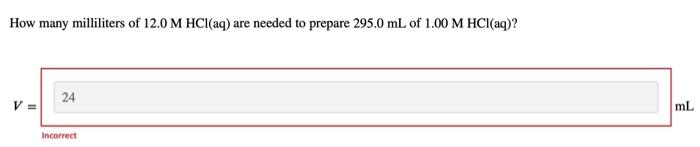 Solved How many milliliters of 12.0MHCl(aq) are needed to | Chegg.com
