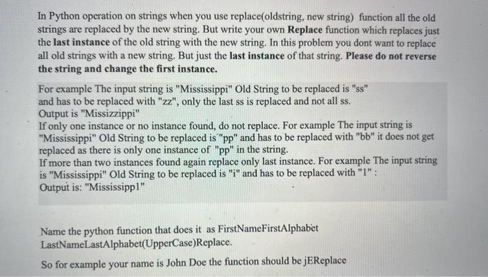 Solved In Python operation on strings when you use | Chegg.com