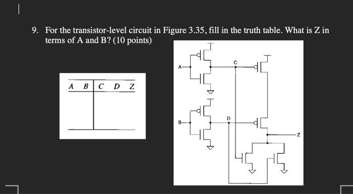 For the transistor-level circuit in Figure 3.35, fill | Chegg.com