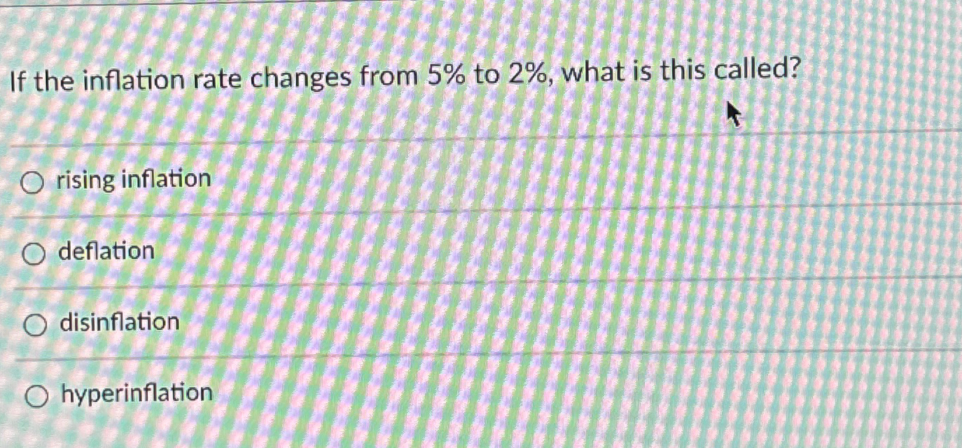 Solved If the inflation rate changes from 5% ﻿to 2%, ﻿what | Chegg.com