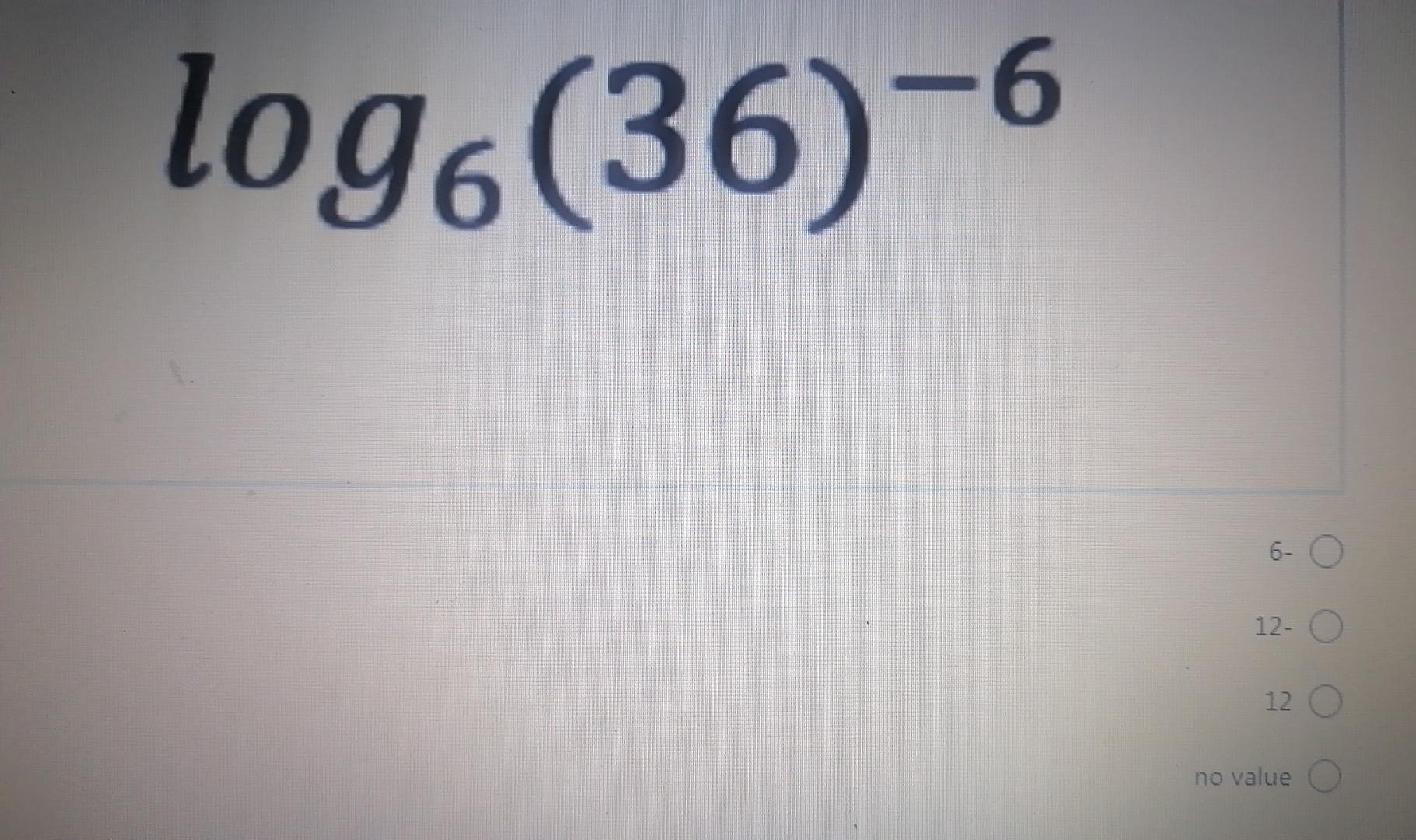 Solved 5 the result of (3 نقطة) log.(36)-6 log.(36)-6 12- | Chegg.com
