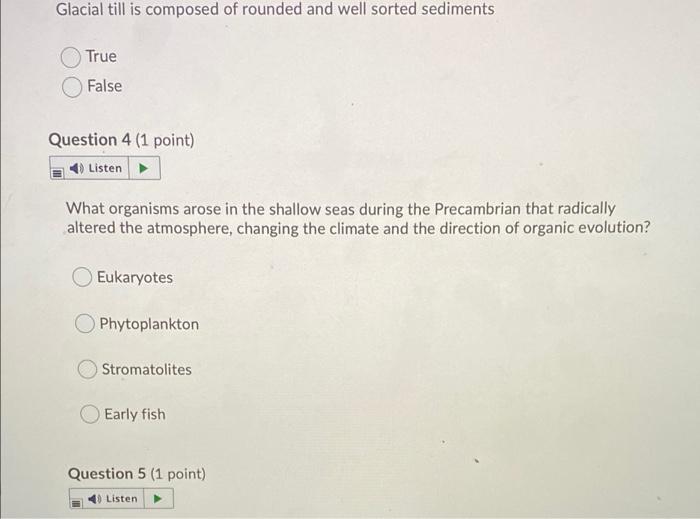 Solved Glacial till is composed of rounded and well sorted | Chegg.com